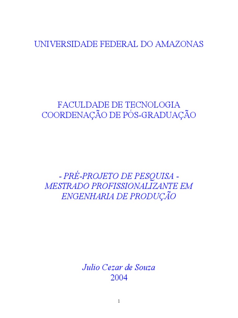 Pré-Projeto de Pesquisa | PDF | Economia | Economias
