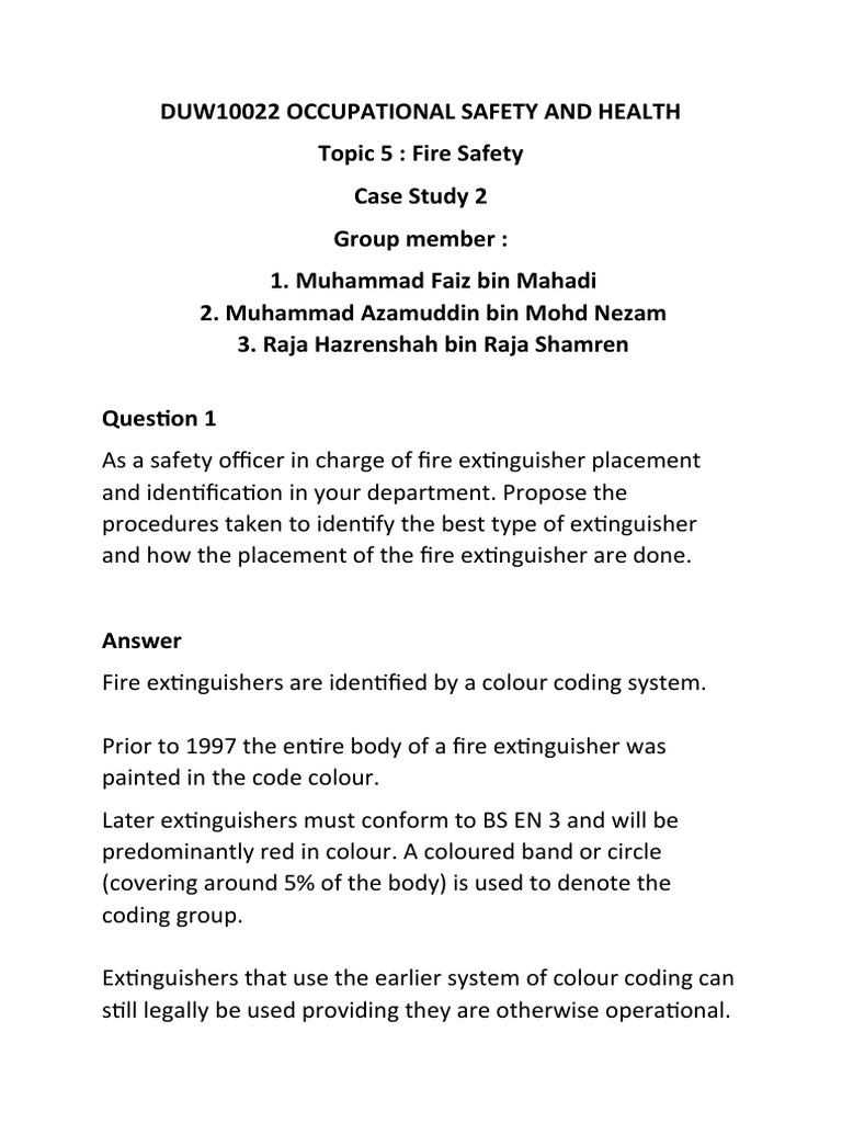 Osh Groupin Assisgnment | PDF | Emergency Management | Safety
