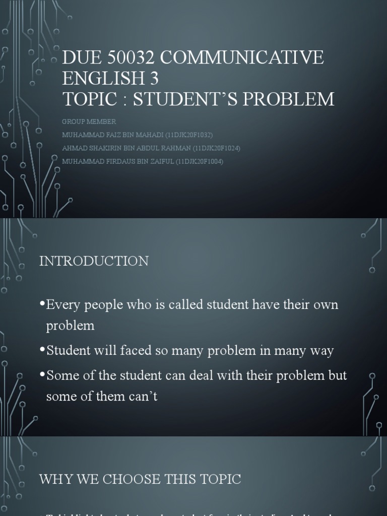 Presentation Students Problem | PDF | Self-Improvement