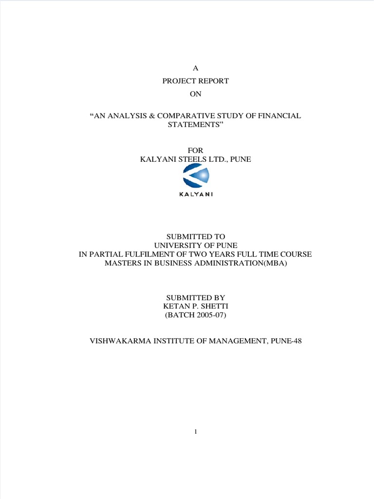 Dokumen - Tips - Project Report of Kalyani Group | PDF | Dividend ...