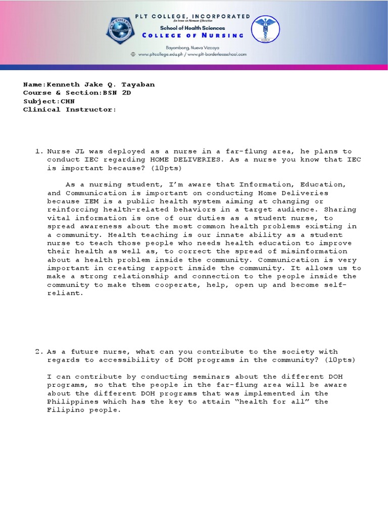 Bns 2 Activity Essay | PDF