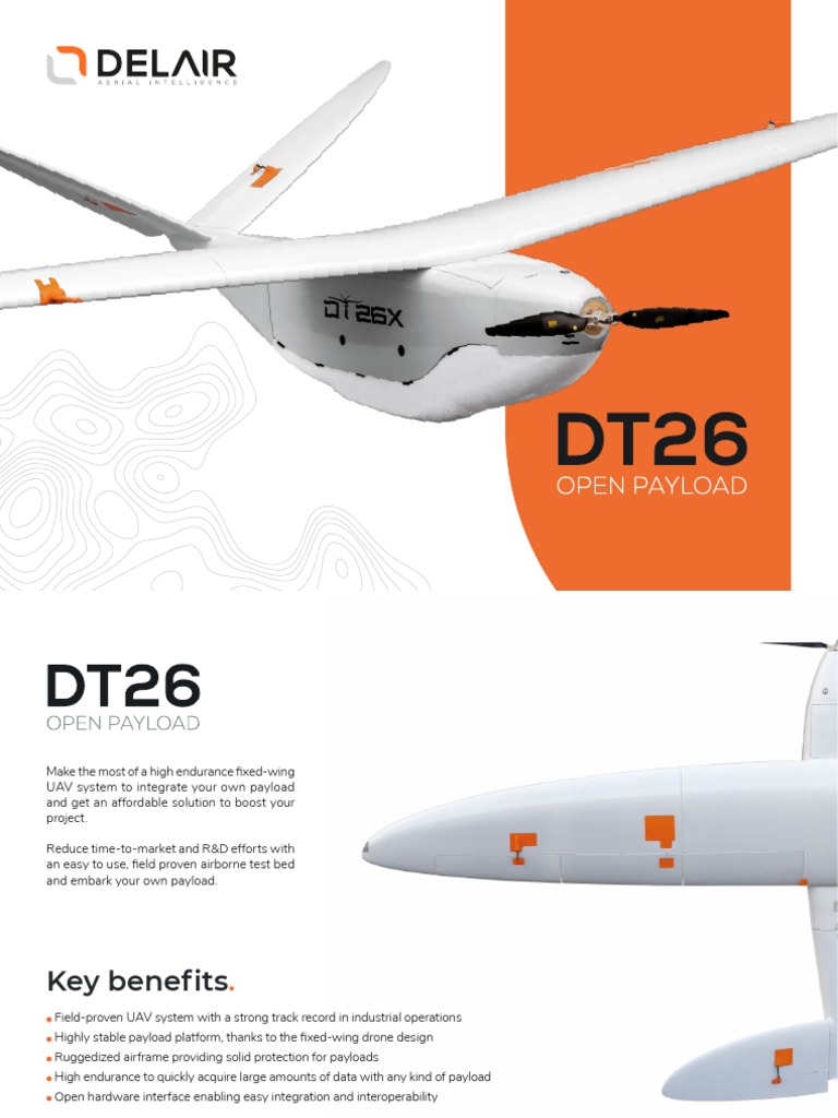 Delair DT26 Open Payload Brochure en 201904 | Download Free PDF | Unmanned Aerial Vehicle
