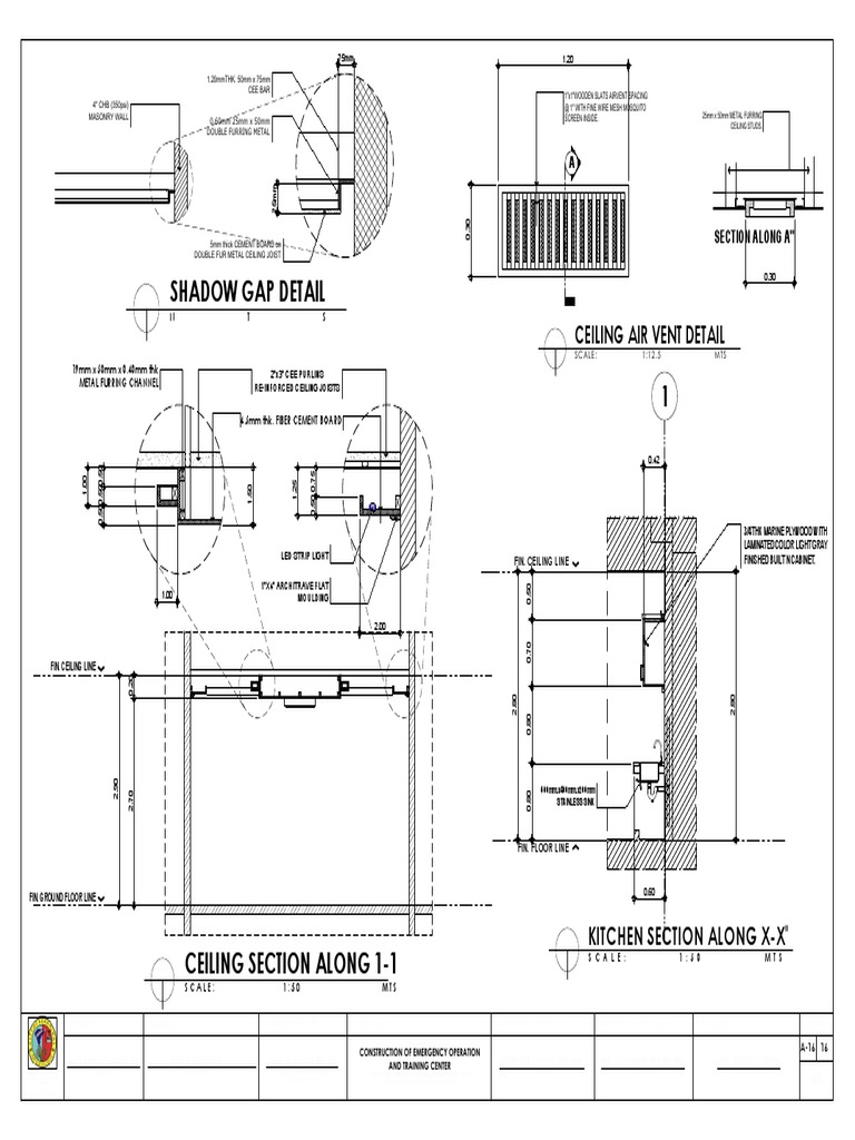 Shadow Gap Detail: Ceiling Air Vent Detail | PDF