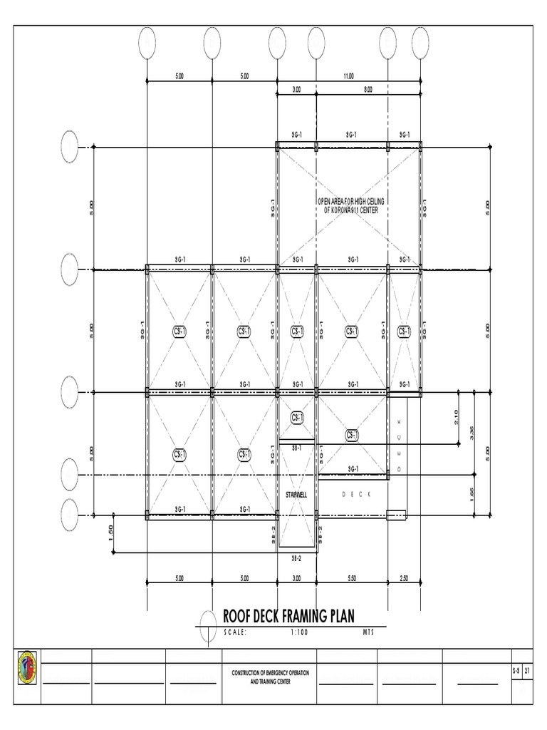 A B C D E F: Roof Deck Framing Plan | PDF