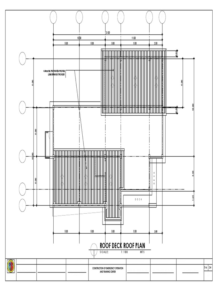 A B C D E F: Roof Deck Roof Plan | PDF