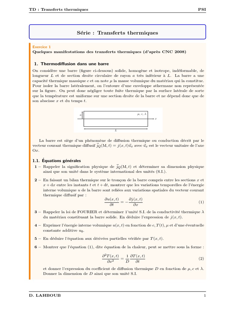 Transferts thermiques : théorie et applications | PDF | Conduction thermique | Transfert thermique