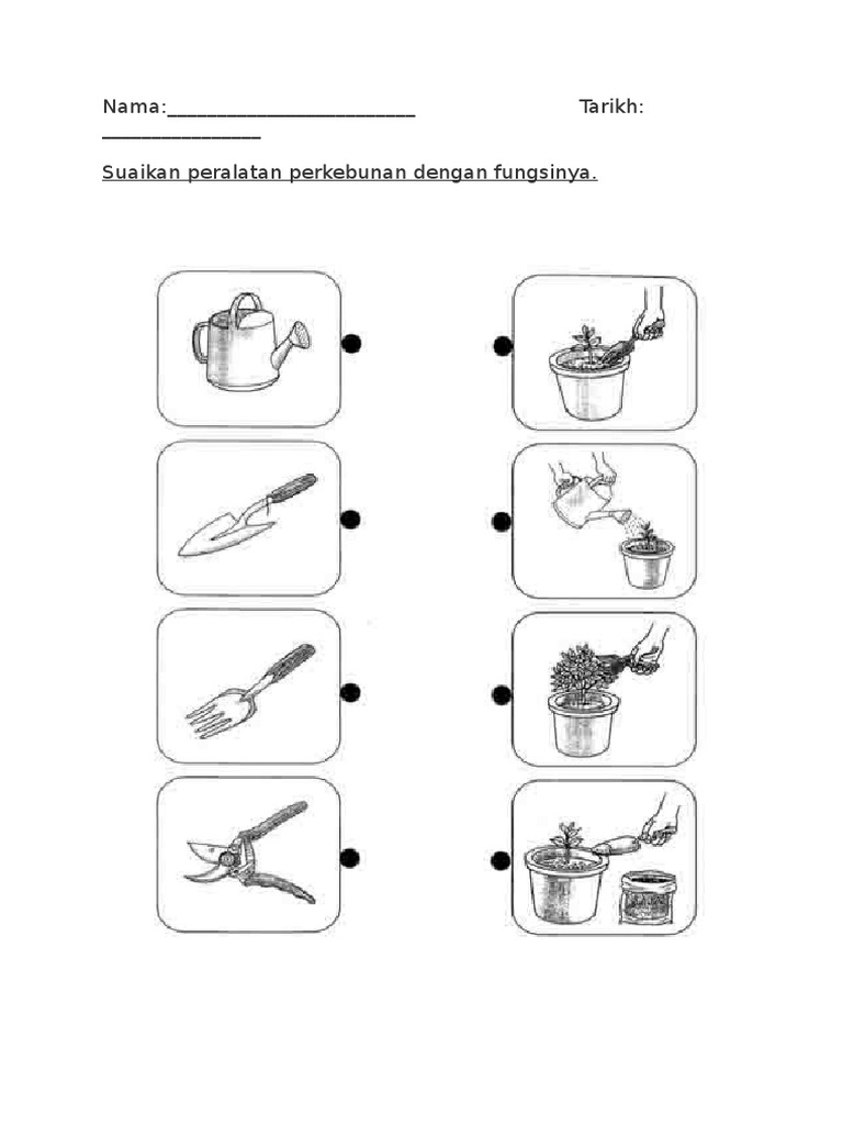 Latihan Mengenal Fungsi Alatan Perkebunan | PDF