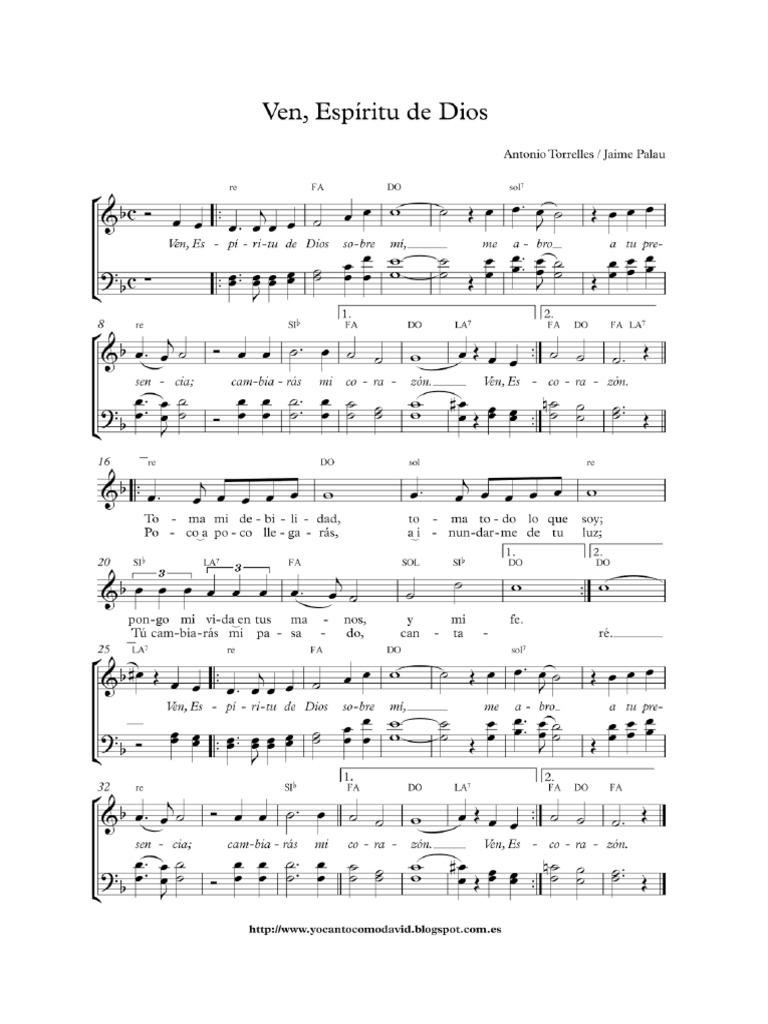 Ven Espiritu de Dios Sobre Mi | PDF