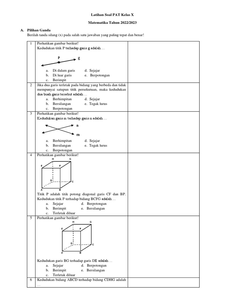 Latihan Soal PAT Kelas XI | PDF