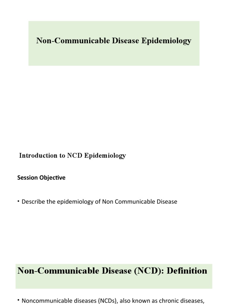 CHAPTER 3 Non-Communicable Disease Epidemiology | PDF | Non ...