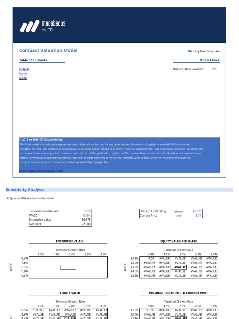 Audit A Financial Model With Macabacus (Complete) | Download Free PDF ...