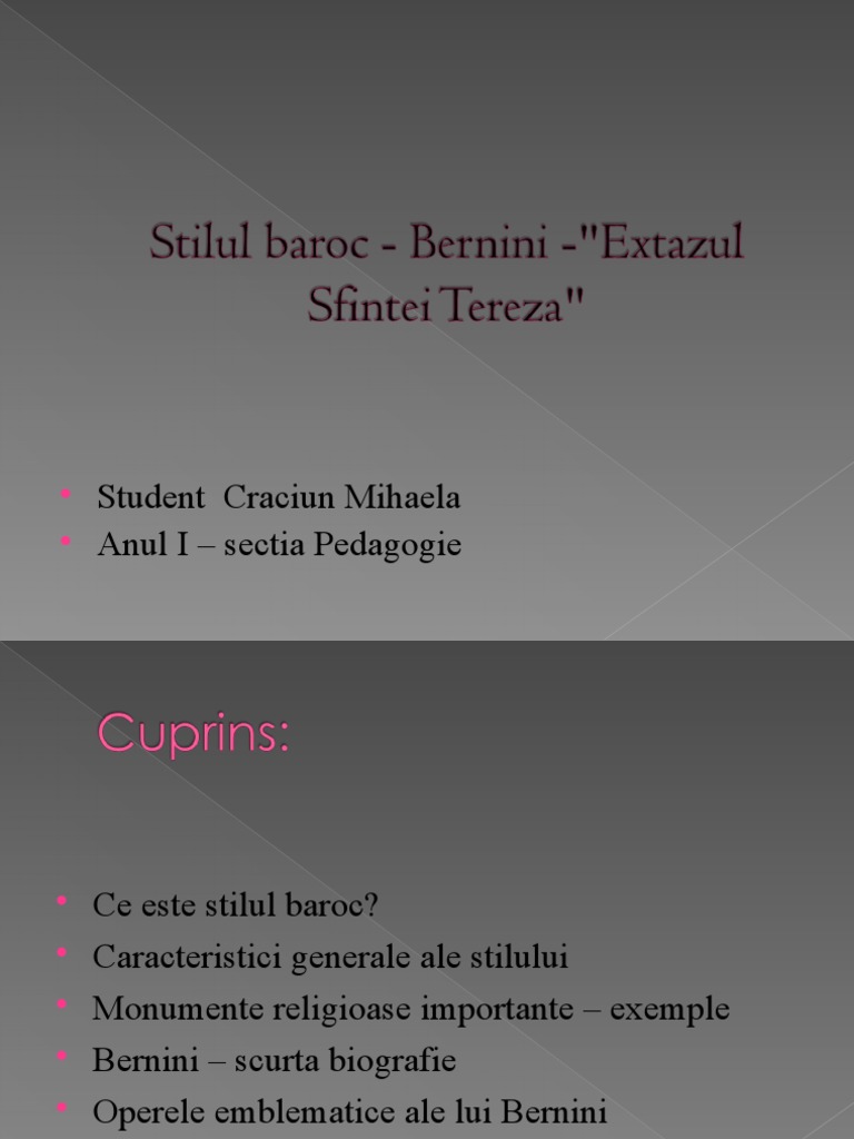 Istoria Artei Stilul Baroc Bernini | PDF