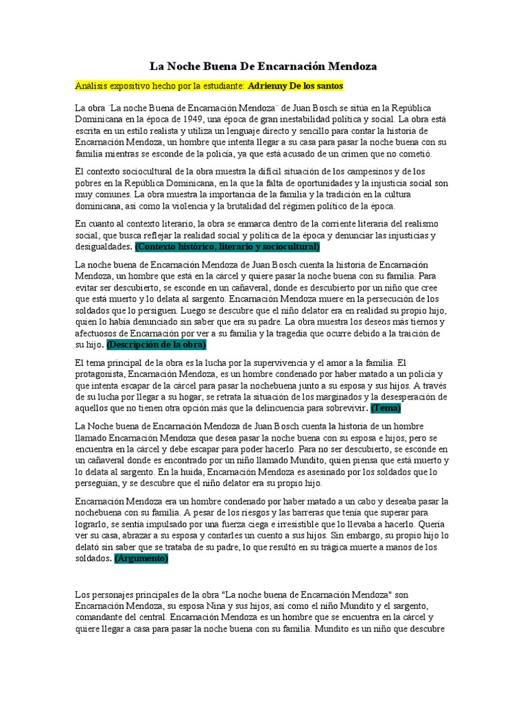 La Noche Buena de Encarnacion Mendoza | PDF | Familia