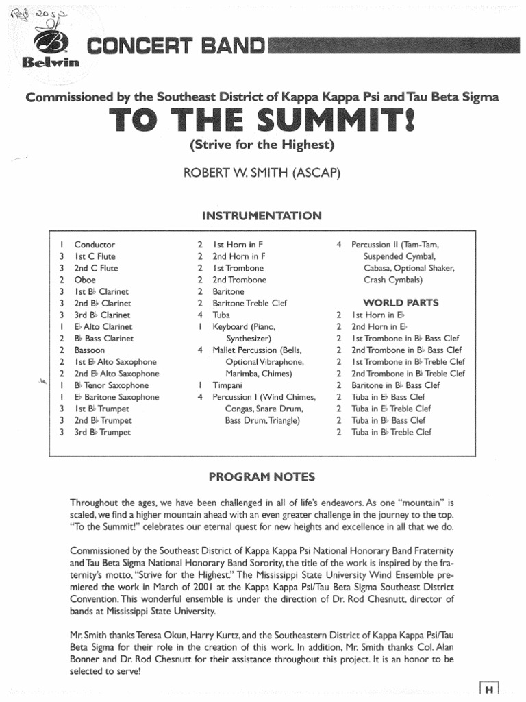 To The Summit.... (Robert W.Smith) (ASCAP) ... Condutor | PDF