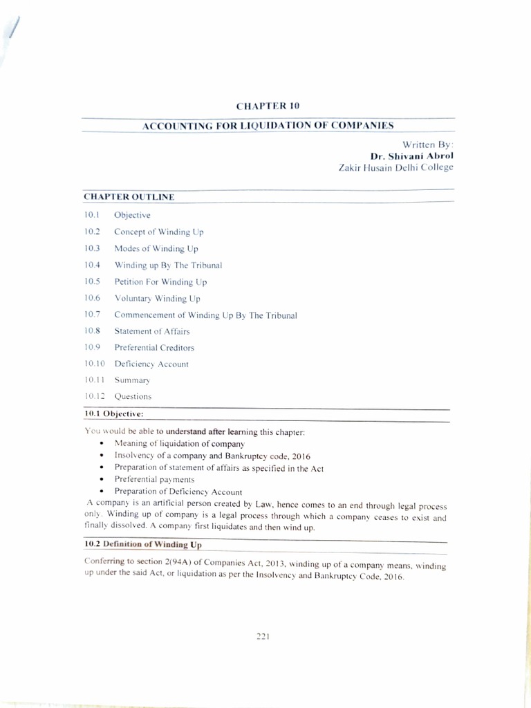 Accounting for Company Liquidation | PDF