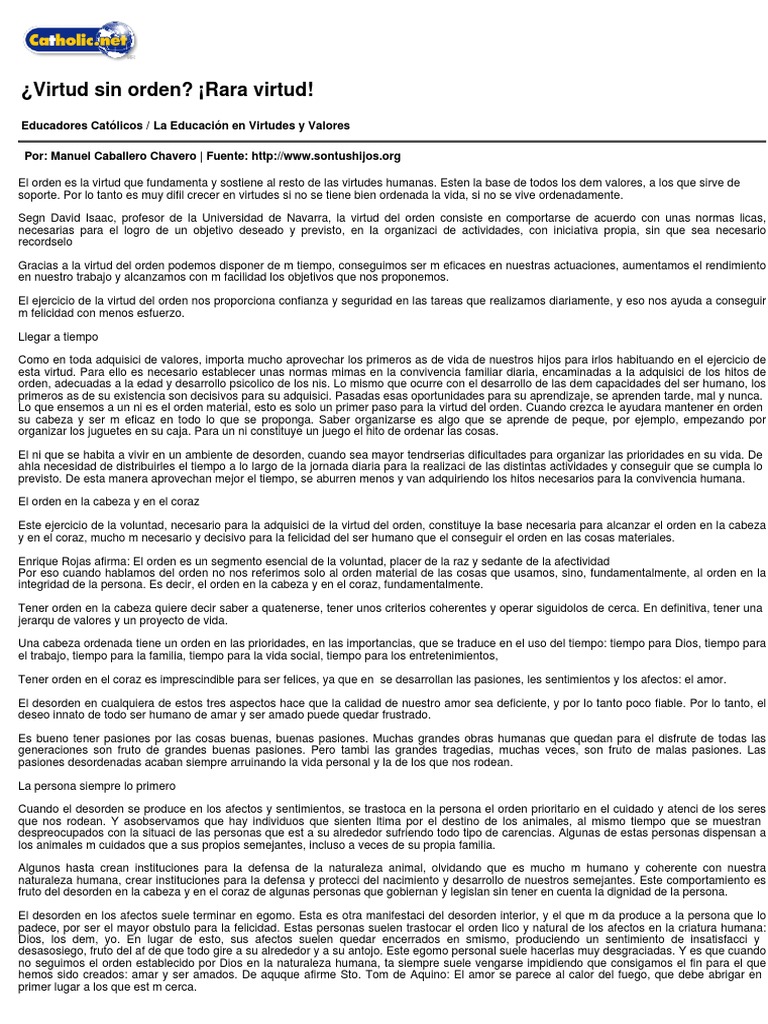 Virtud Sin Orden | PDF