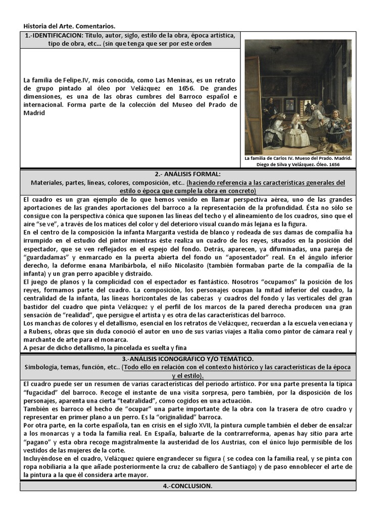 Las Meninas: Icono del Barroco | PDF | Pinturas | Estética