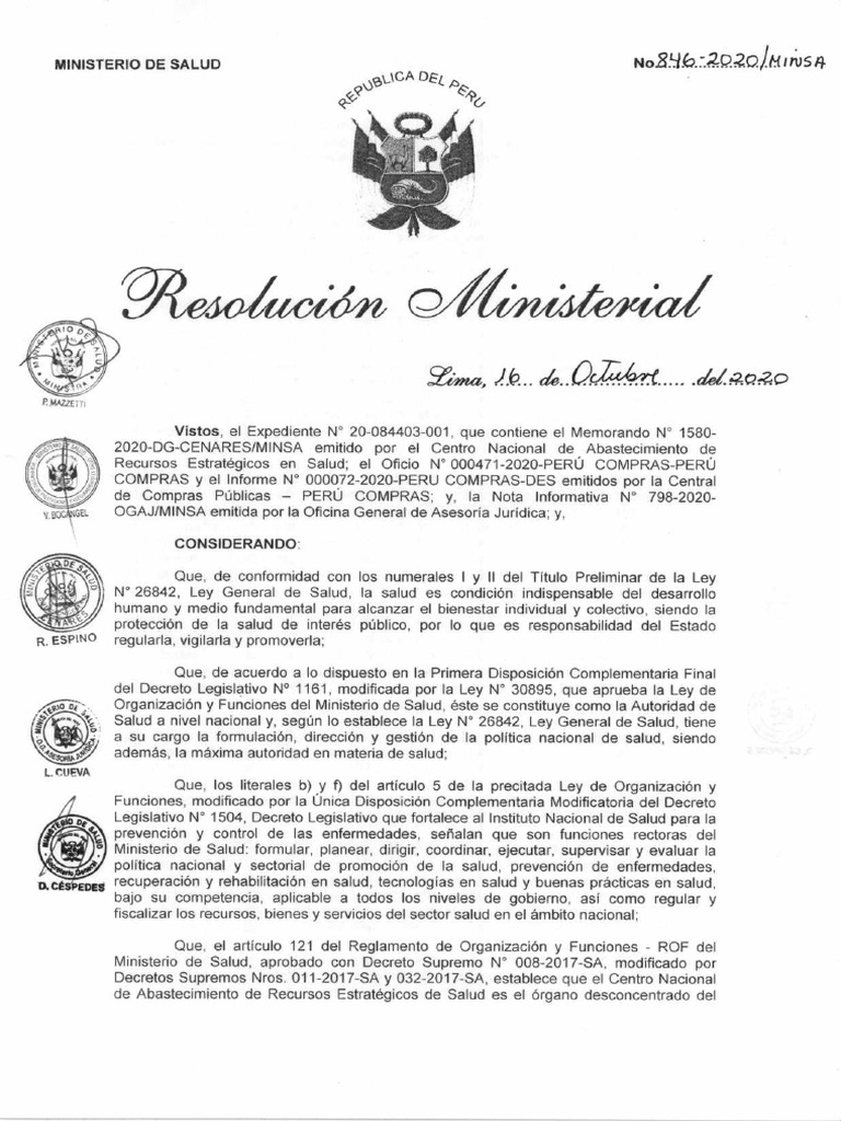 RM #846-2020-Minsa PDF | PDF