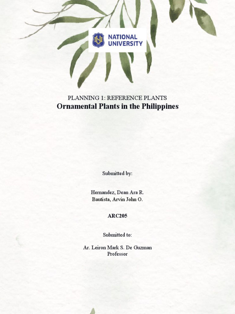 COMMON ORNAMENTAL PLANTS IN THE PHILIPPINE - Bautista - and Hernandez ...