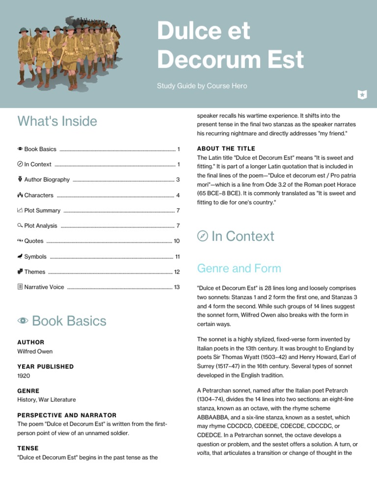 Dulce Et Decorum Est | PDF