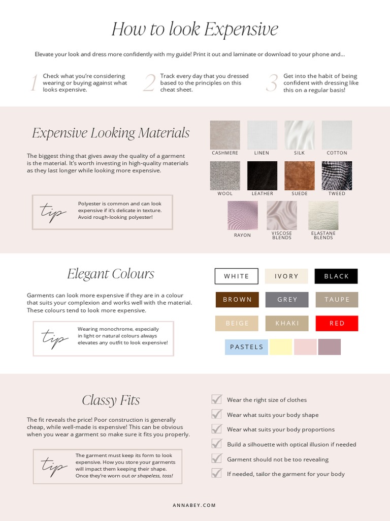 How To Look Expensive Guide | PDF | Clothing | Human Appearance