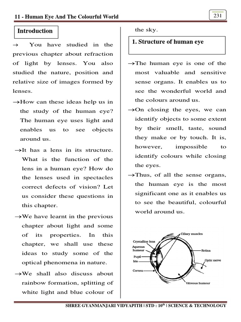 Ch-11-Human Eye and The Colouful World 285-307 Physics Sem-1 | PDF ...