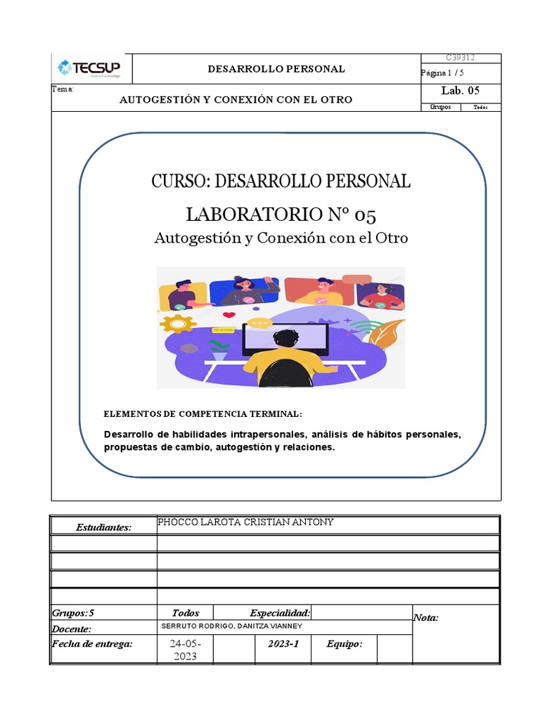 Guía Lab. 05 Autogestión y Conexión Con Otros-1 | PDF