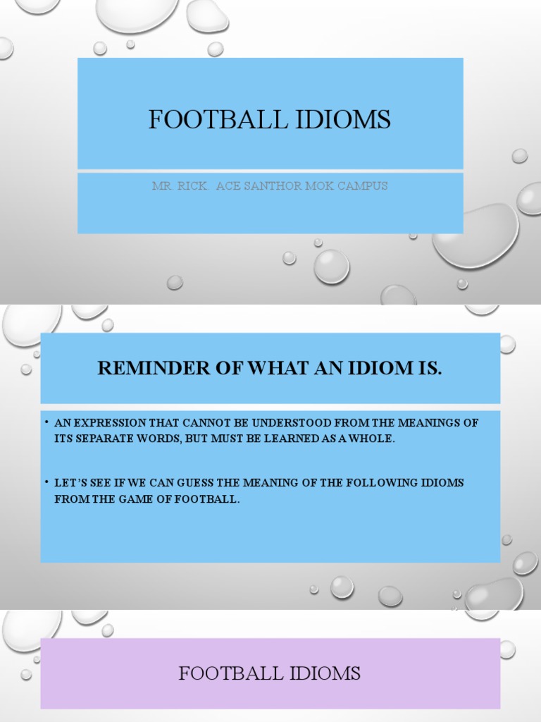 Football (Soccor) Idioms | PDF