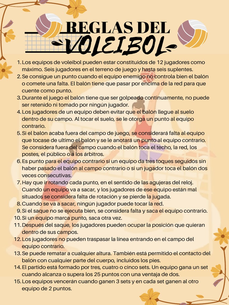 Reglas Básicas del Voleibol | PDF | Deportes y actividades al aire libre