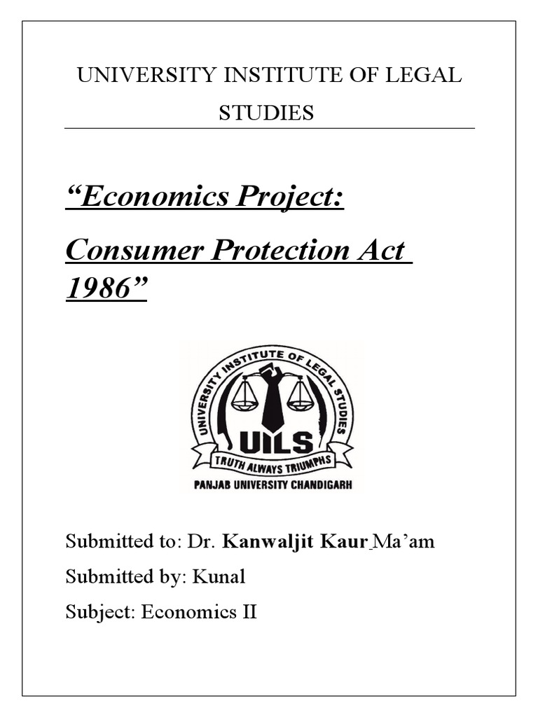 Economics Project 4th Sem | PDF | Goods | Consumer Protection