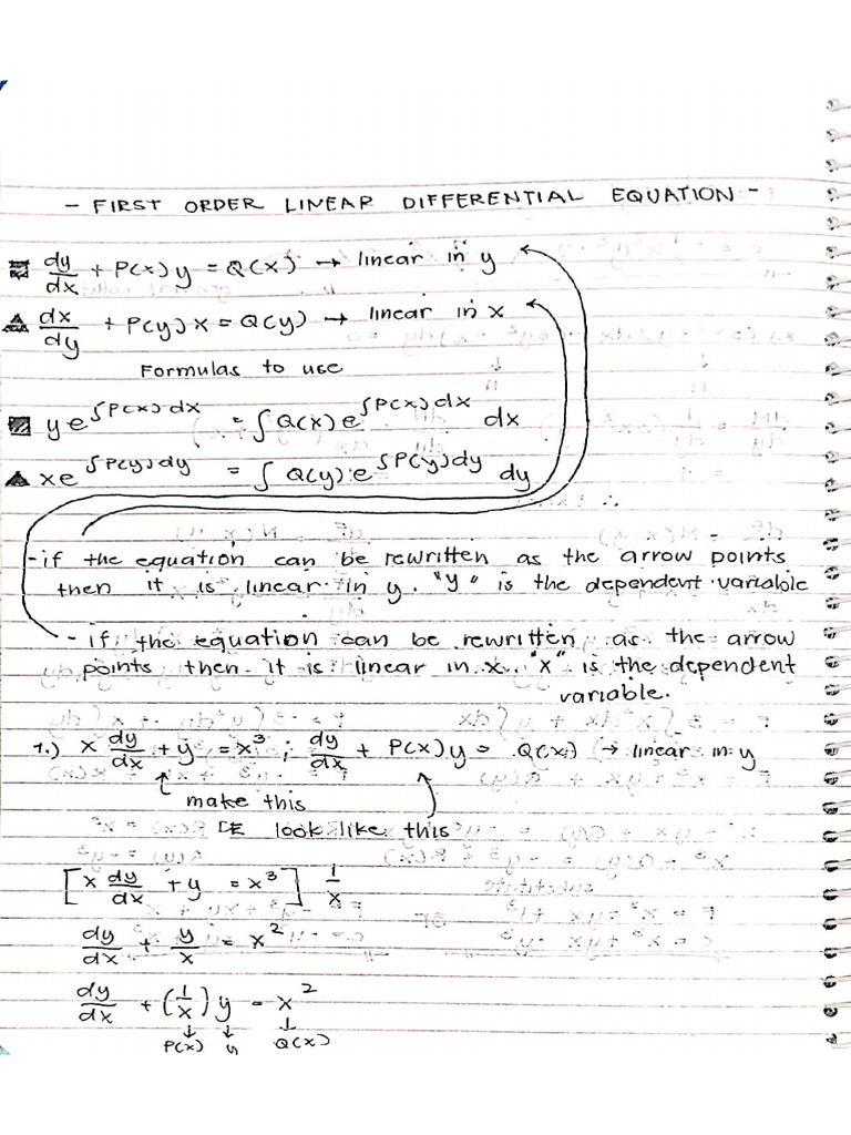 10.) First Order Linear Differential Equations | PDF 10.) First Order Linear Differential Equations | PDF