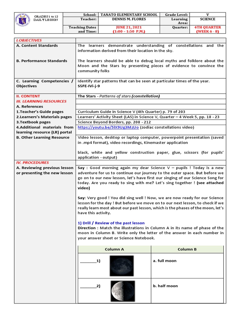 Lesson Plan | PDF | Zodiac | Constellation