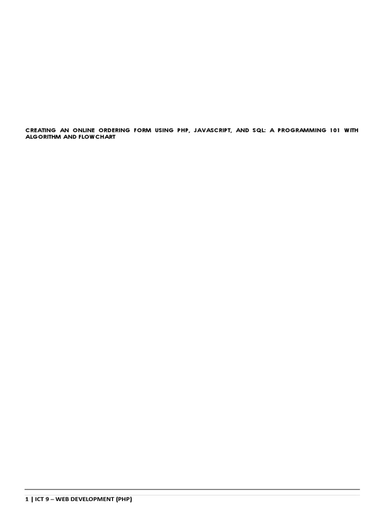 Online Ordering Form with PHP & SQL | PDF | Relational Database | Databases