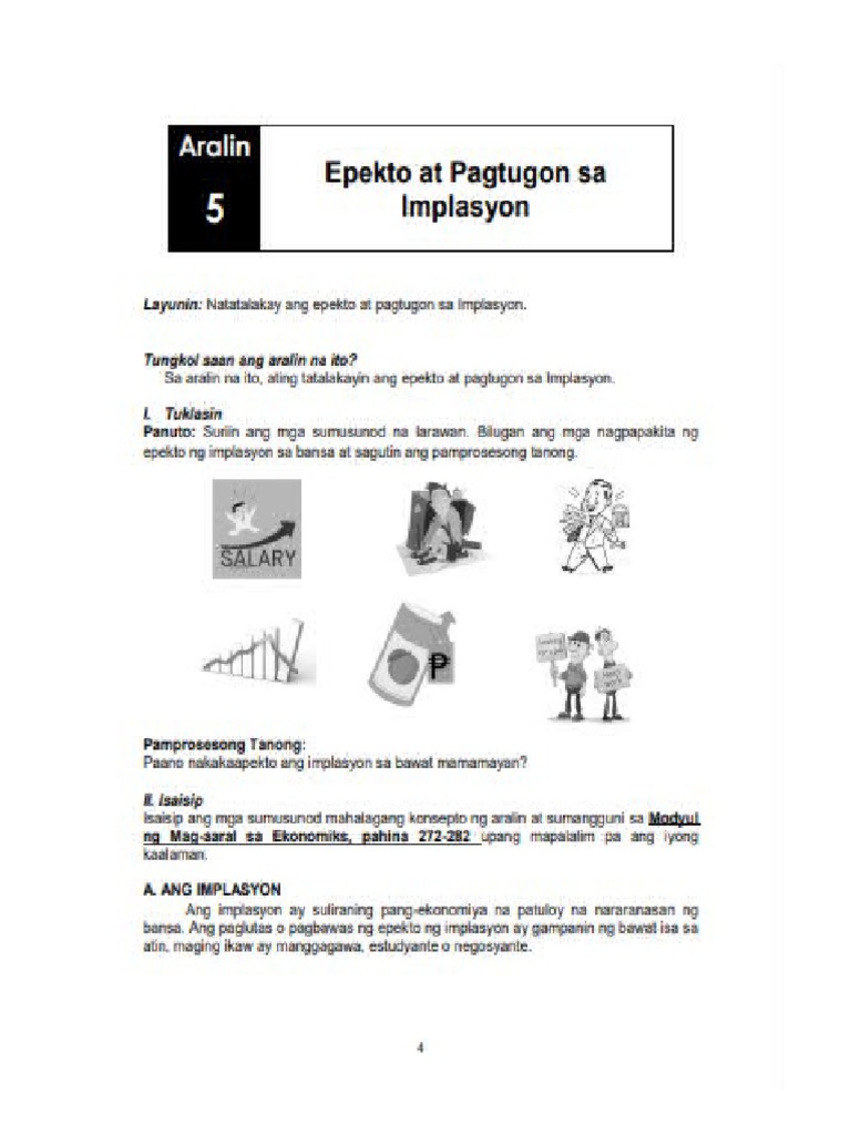 Implasyon Dahilan at Bunga Activity | PDF