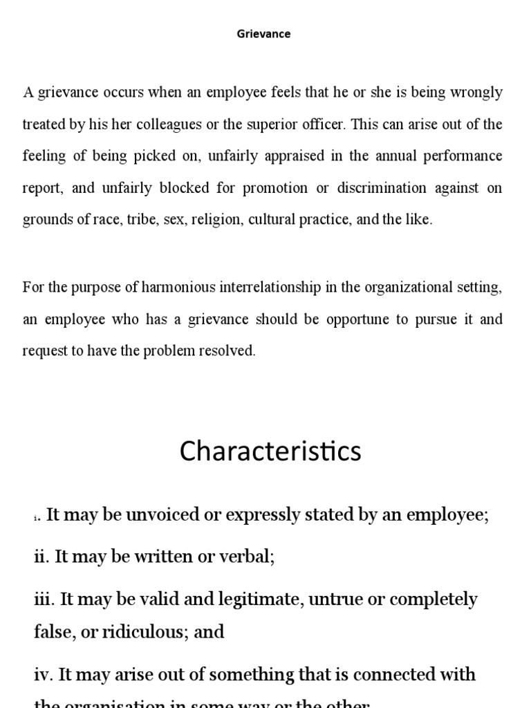 Chapter 4 - Grievance | PDF | Employment | Incentive