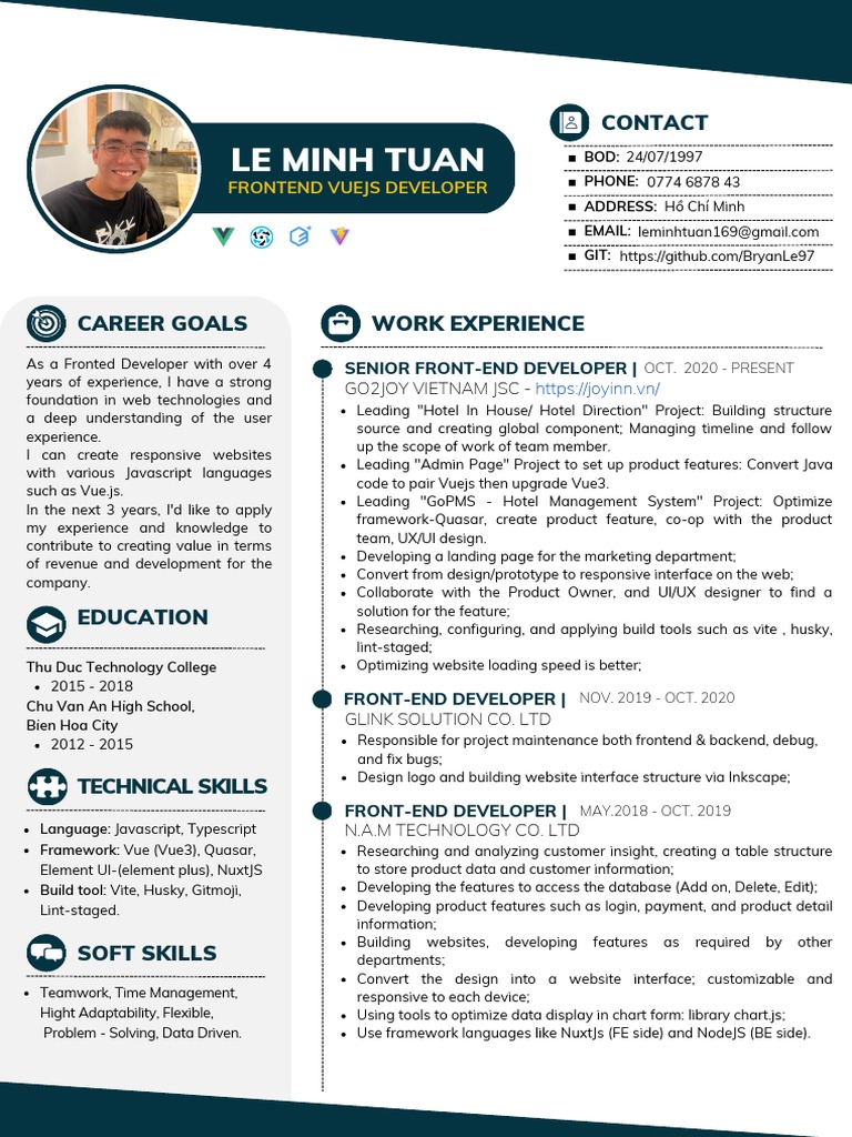 CV Le Minh Tuan SR Front End | PDF | Software Development | Information ...