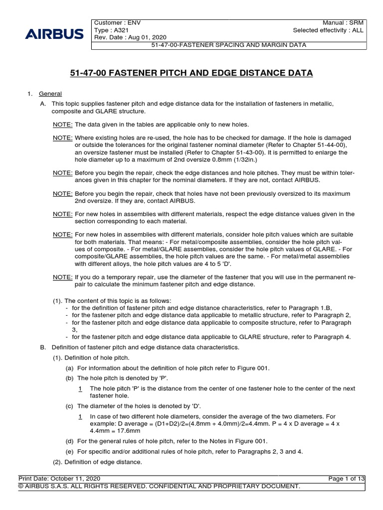Fastener Spacing and Edge Distance Data | PDF | Rivet | Screw