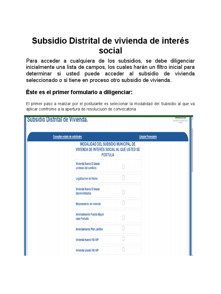 Cómo Dilegenciar El Formulario de Subsidio | PDF