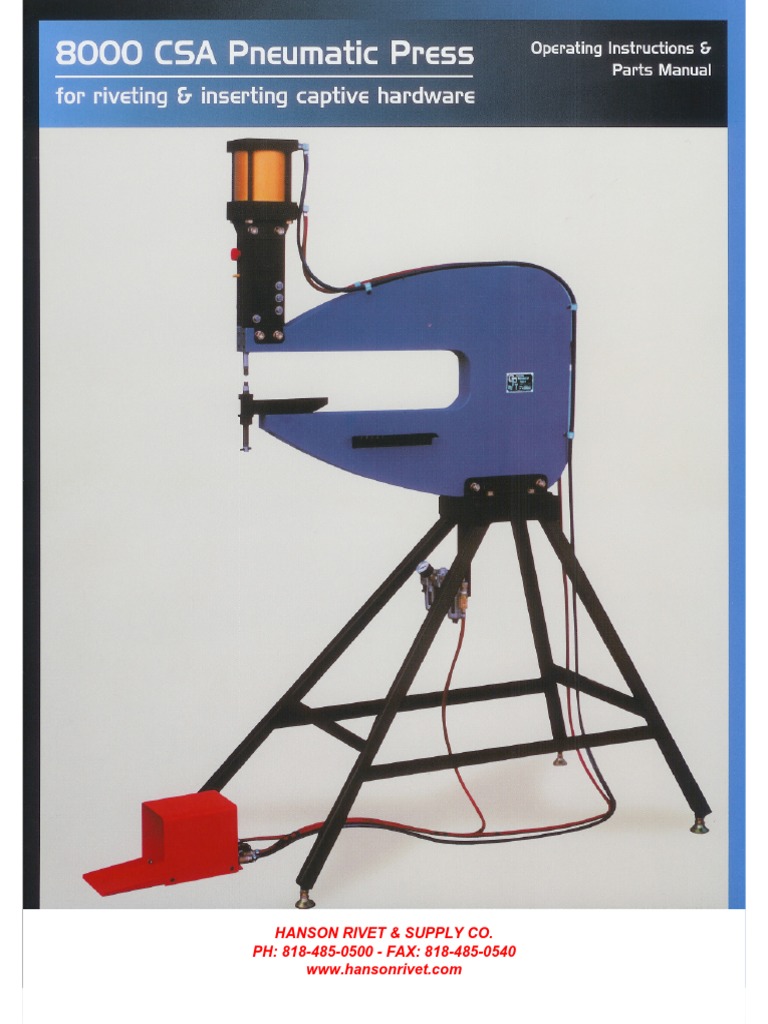 MANUAL PNEUMATIC PRESS MODEL 8000CSA-manual-2 | PDF