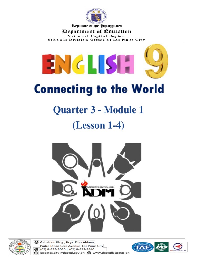 English 9 Q3 ADM Module 1 | PDF | Bias | Prejudices