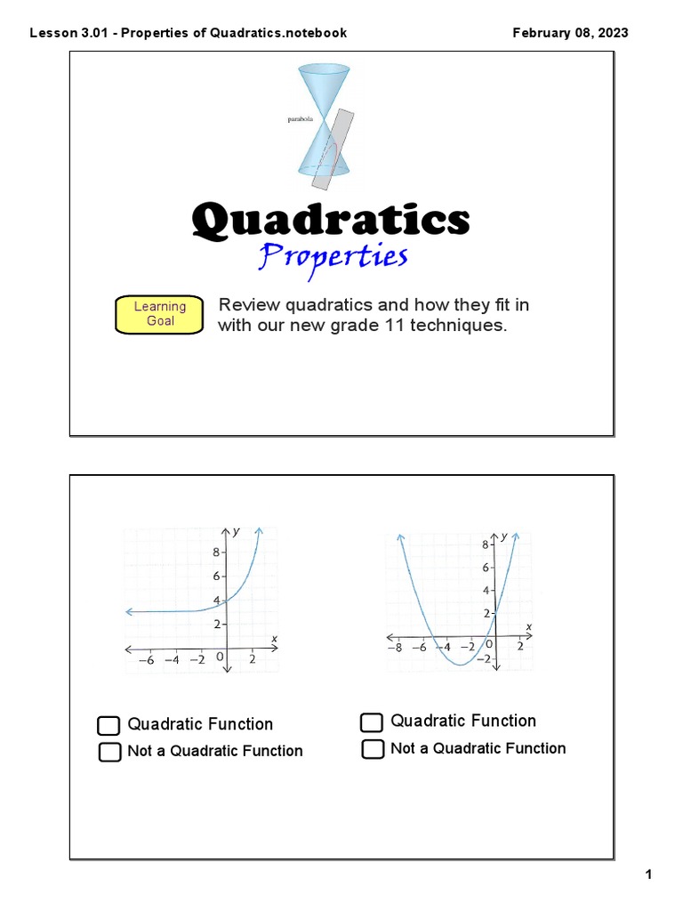 Quadratics: Properties | PDF