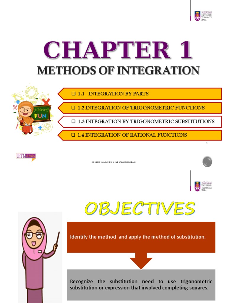 CHAPTER 1, 1.3 Integration of Trigonometric Substitutions | PDF ...