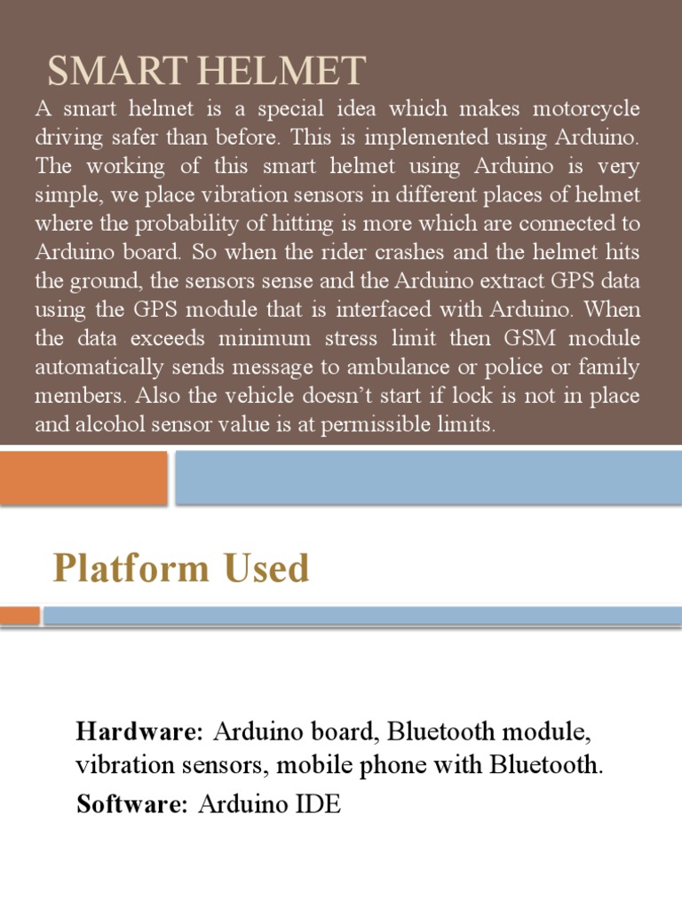 SMART HELMET - PPT | PDF