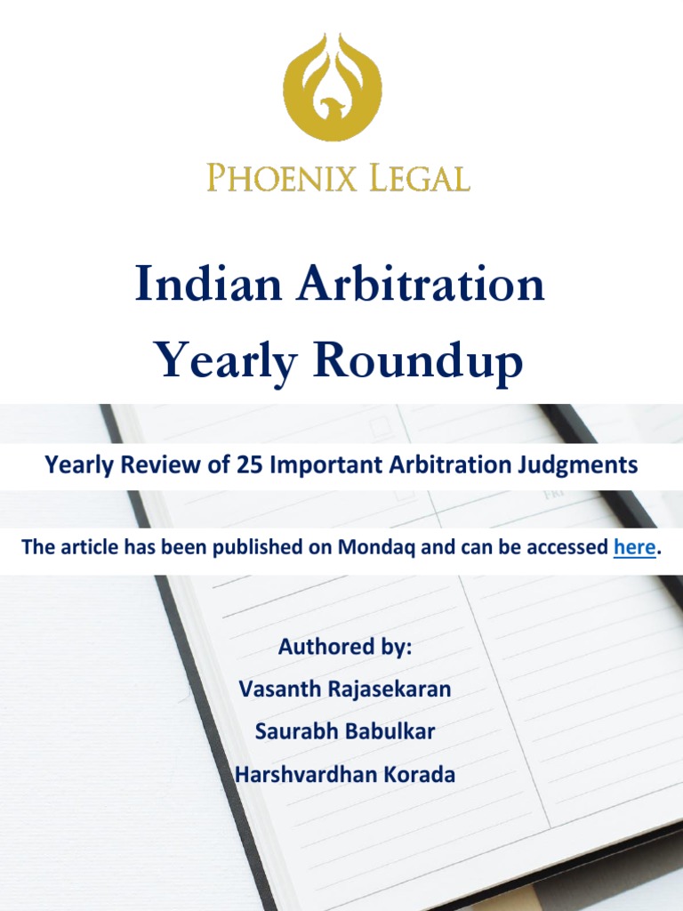 Indian Arbitration Yearly Roundup 1641318725 | PDF | Arbitration ...