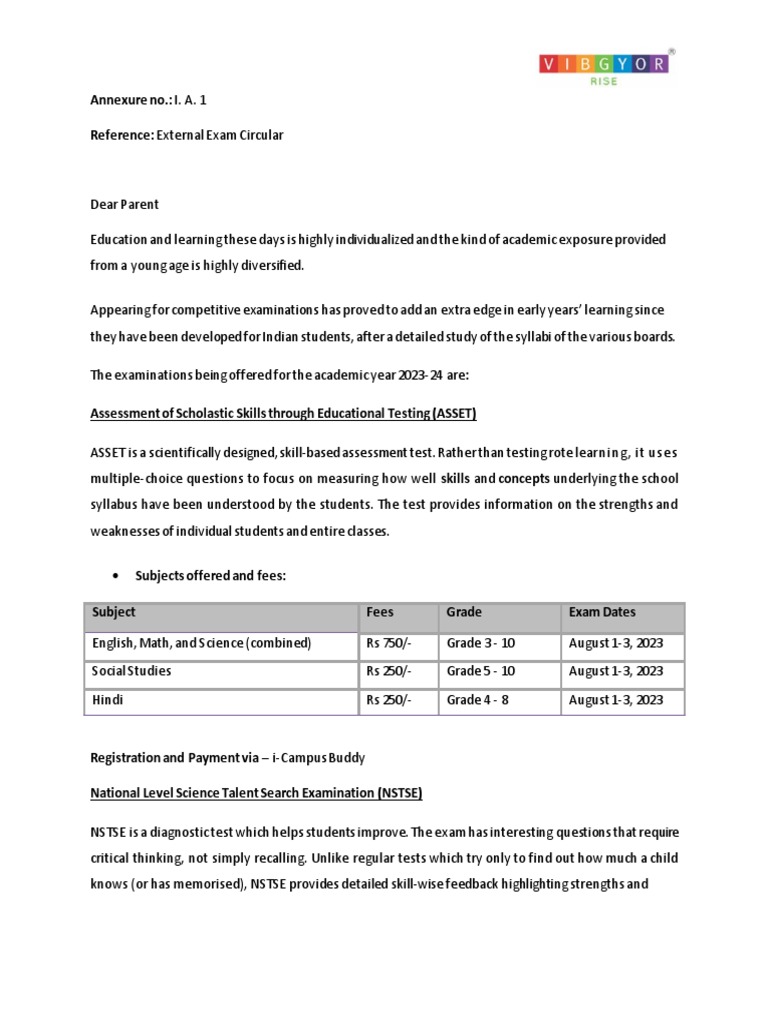 Annexure-I.a.1 VI External-Exam | PDF