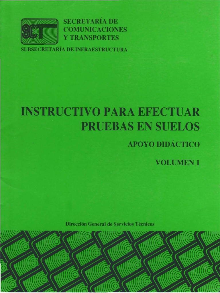 Instructivo Vol 1 Pruebas en Suelos - SCT | PDF