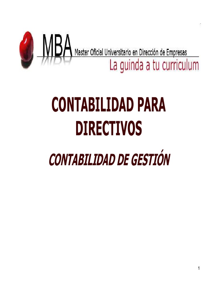 Contabilidad Directivos - Parte Contabilidad de Gestión | PDF | Costo | Identificación de ...