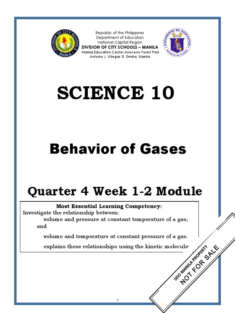 SCIENCE-10 Q4 W1-W2 Division-SLEM | PDF | Gases | Atmosphere