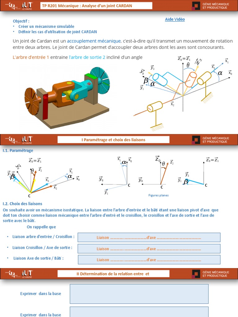 Analyse du Joint de Cardan en Mécanique | PDF | Machine | Cinématique