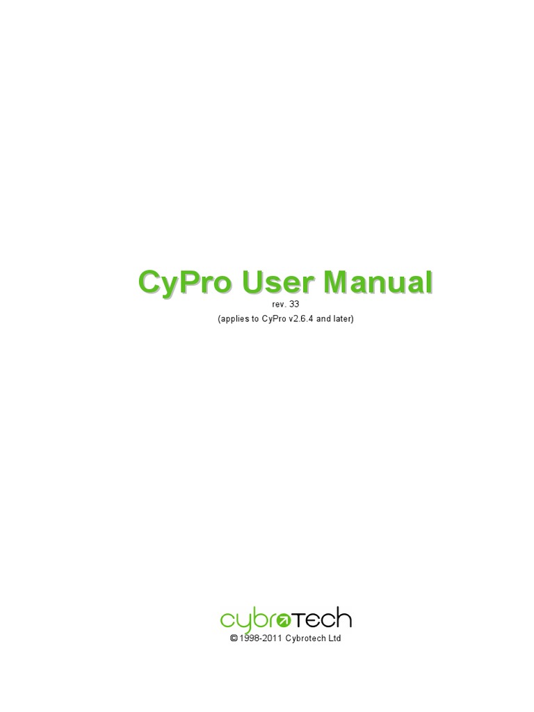 CyPro User Manual v33 | PDF